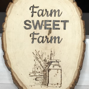 Farm Sweet Farm Spoon Set, Farmhouse Wood Burned Spoon Set, Farm ...