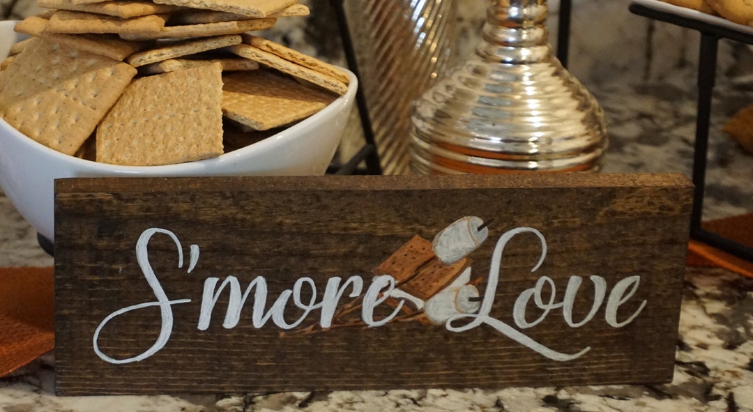 S'more Love Sign, Wedding Table Sign, Dessert Table Sign, Wood Wedding ...