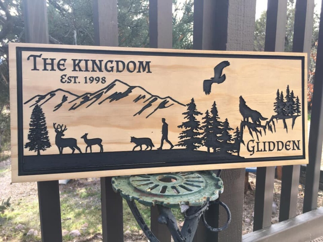 Personalized Family Name Sign Plaque Established Family Sign Carved ...