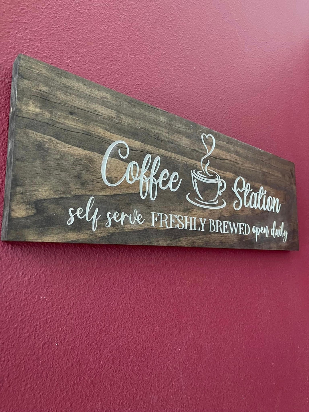 7x22 Coffee Station Sign, Kitchen Coffee Station Sign, Office Breakroom ...