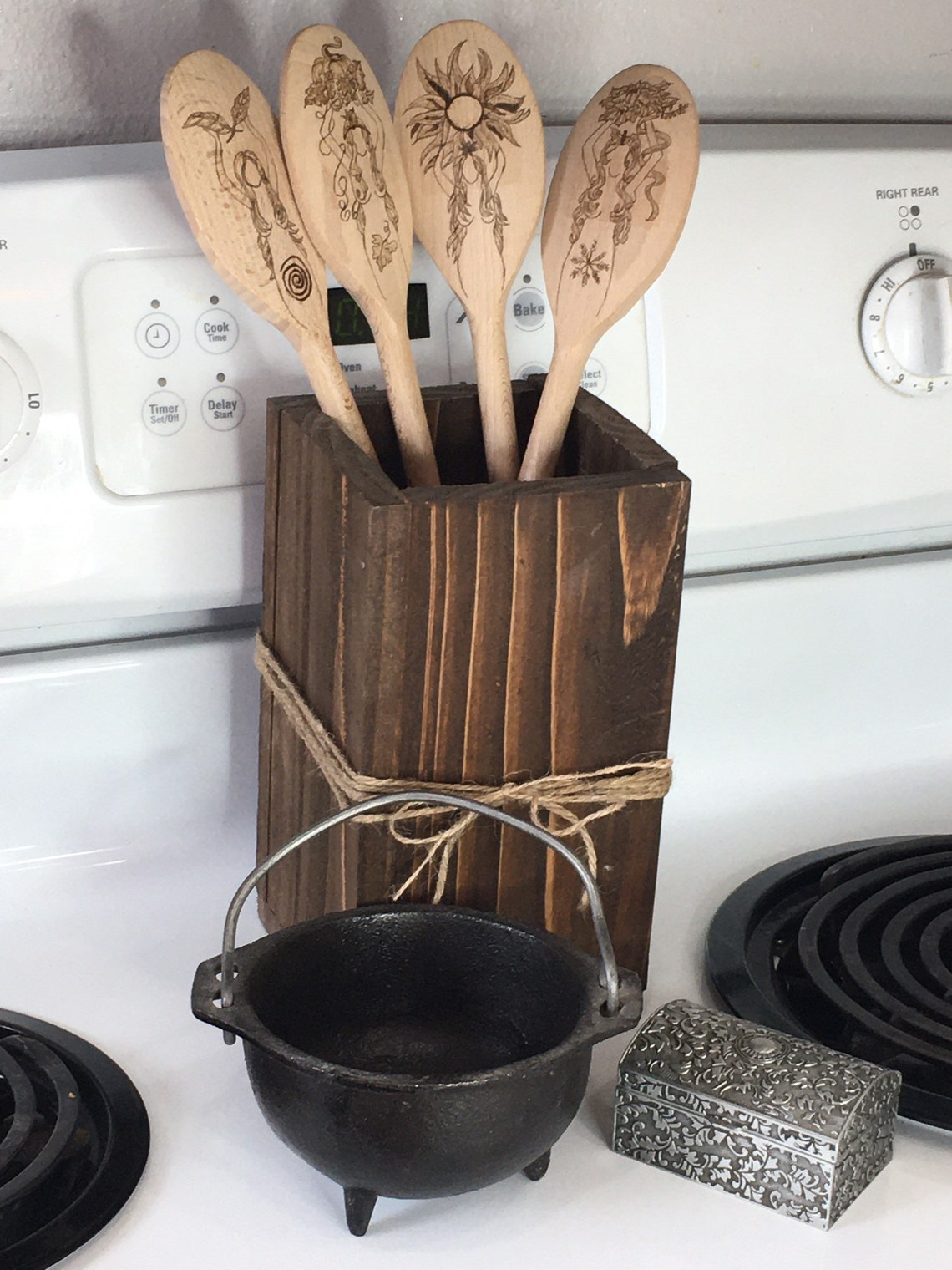 Kitchen Witch Spoon Set and Sign Witch Seasons Spoons and - Etsy