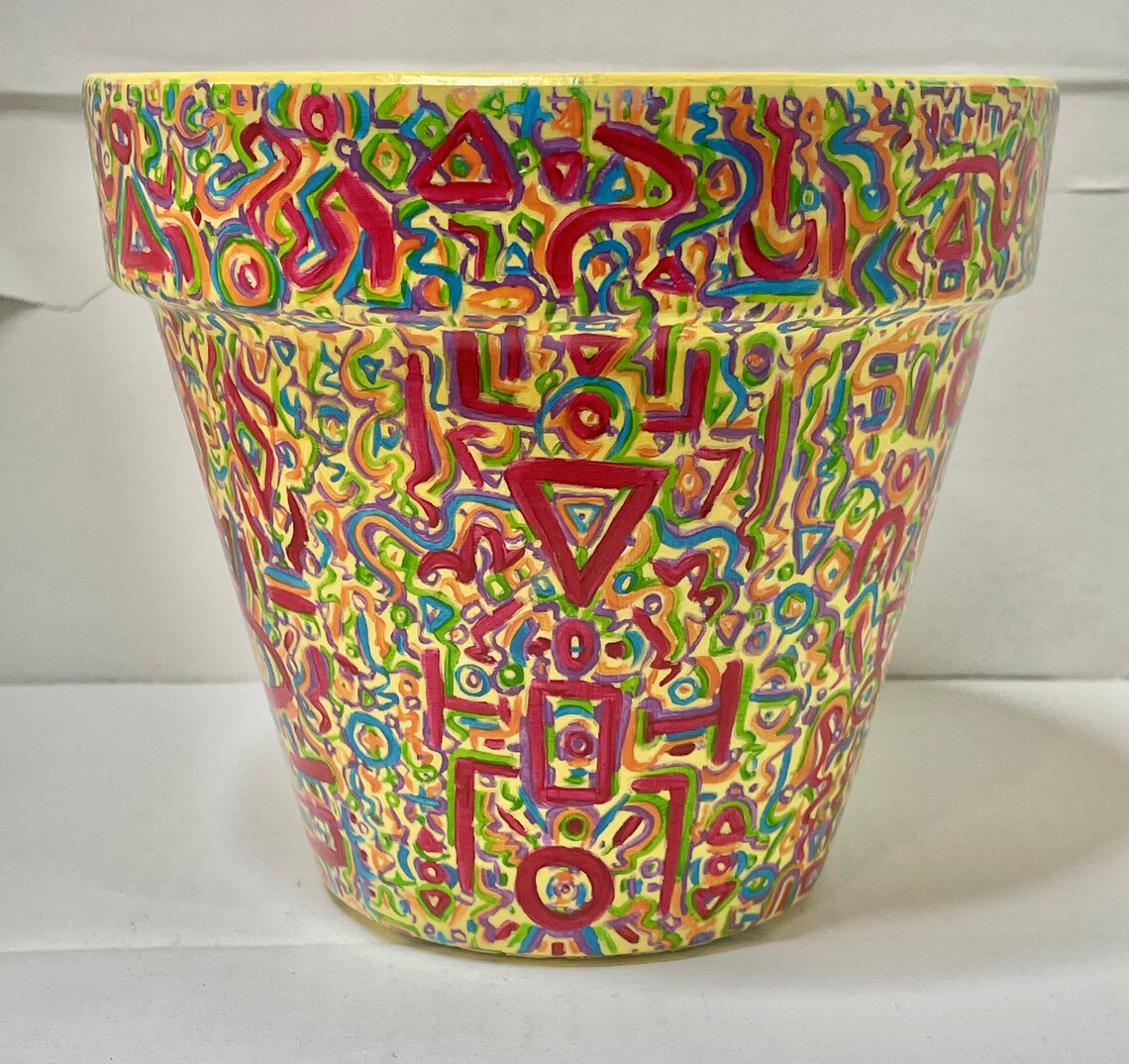 Multi-color "trippy Spirits" Psychedelic One of One Hand Painted and ...