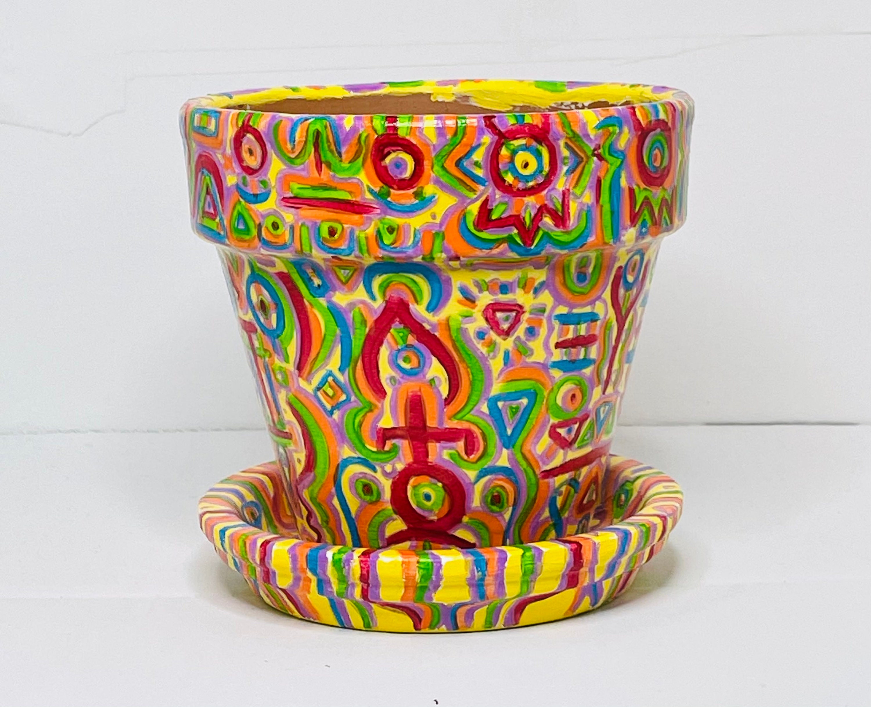 Multi-color "trippy Spirits" Psychedelic One of One Hand Painted and ...