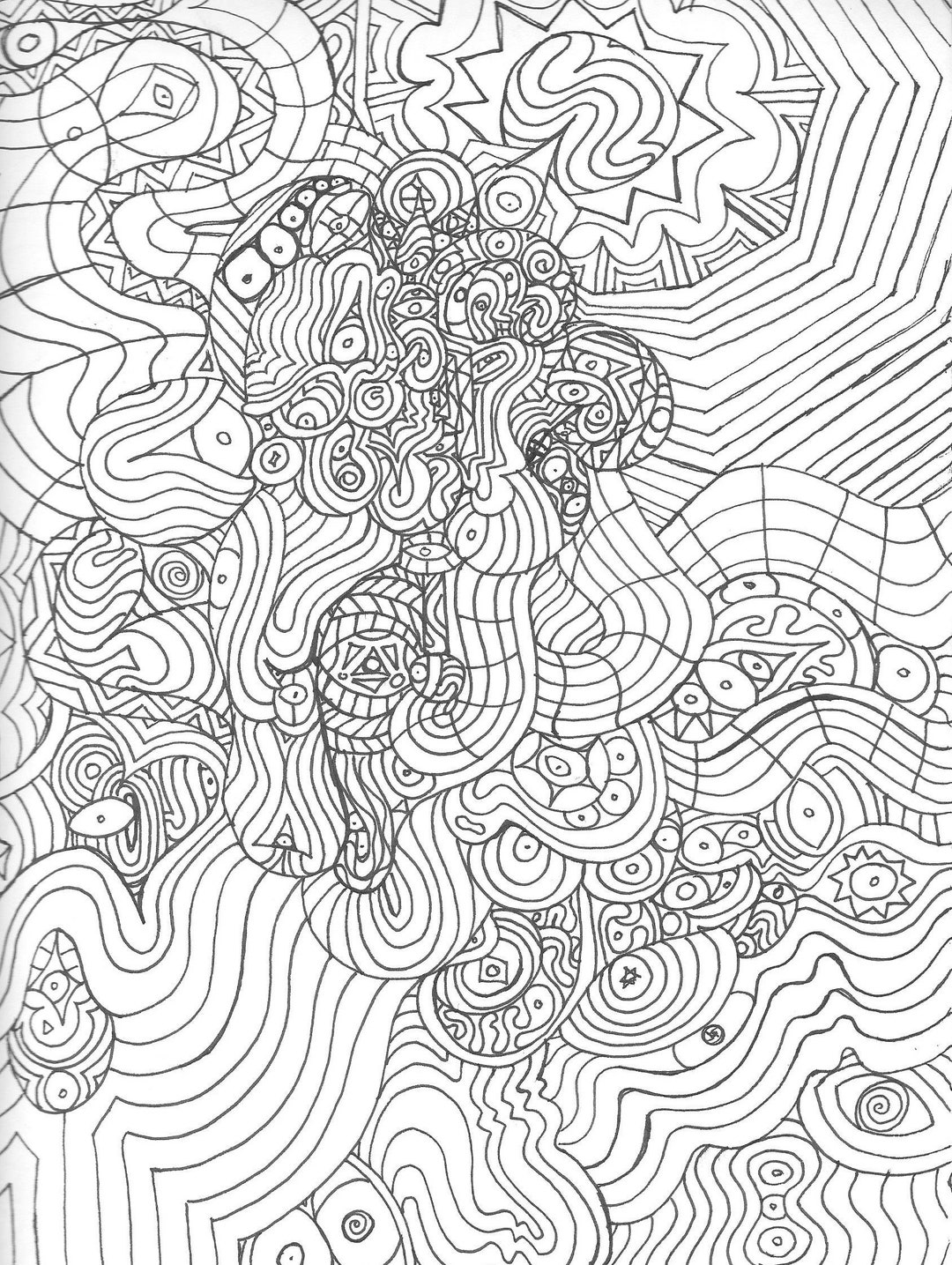 Trippy Detailed Psychedelic Coloring Sheet for Adults and Kids - Etsy ...