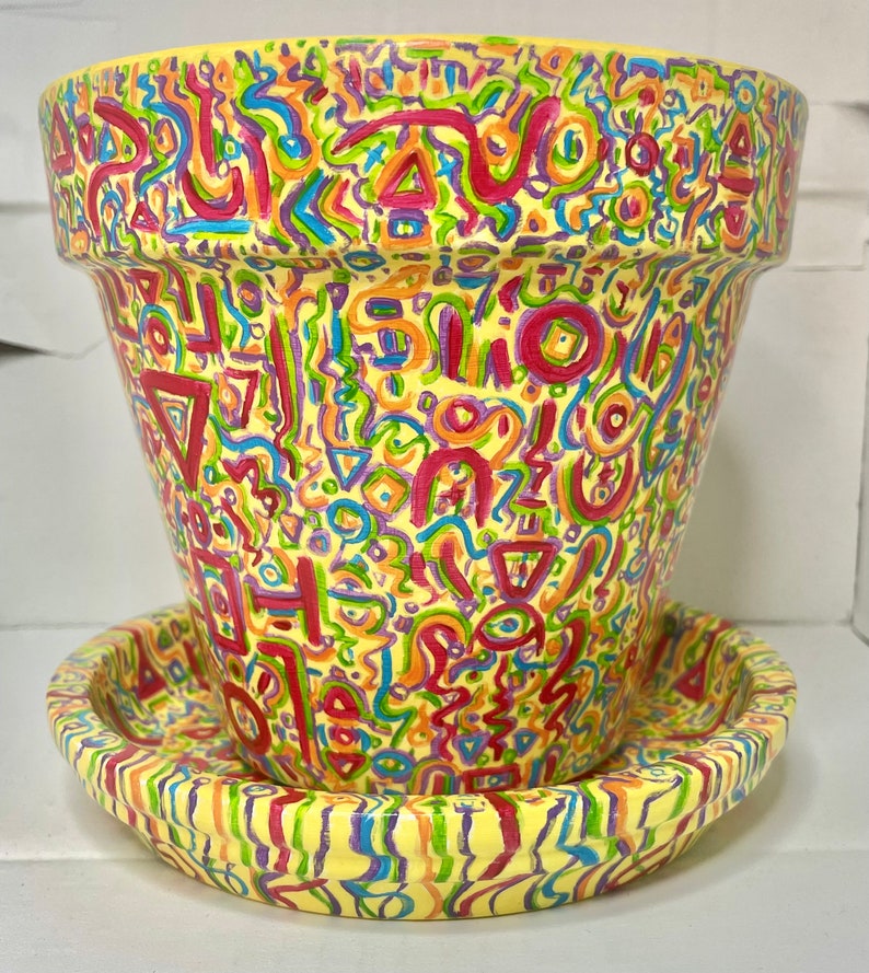 Multi-color "trippy Spirits" Psychedelic One of One Hand Painted and ...