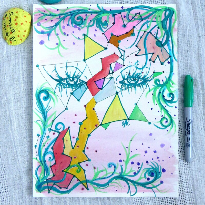 Trippy Line Drawing - Etsy