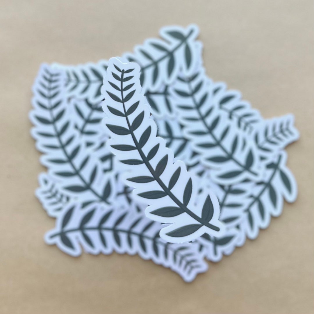 Green Leaf Die Cut Sticker, Weatherproof Sticker, Water Bottle Sticker ...