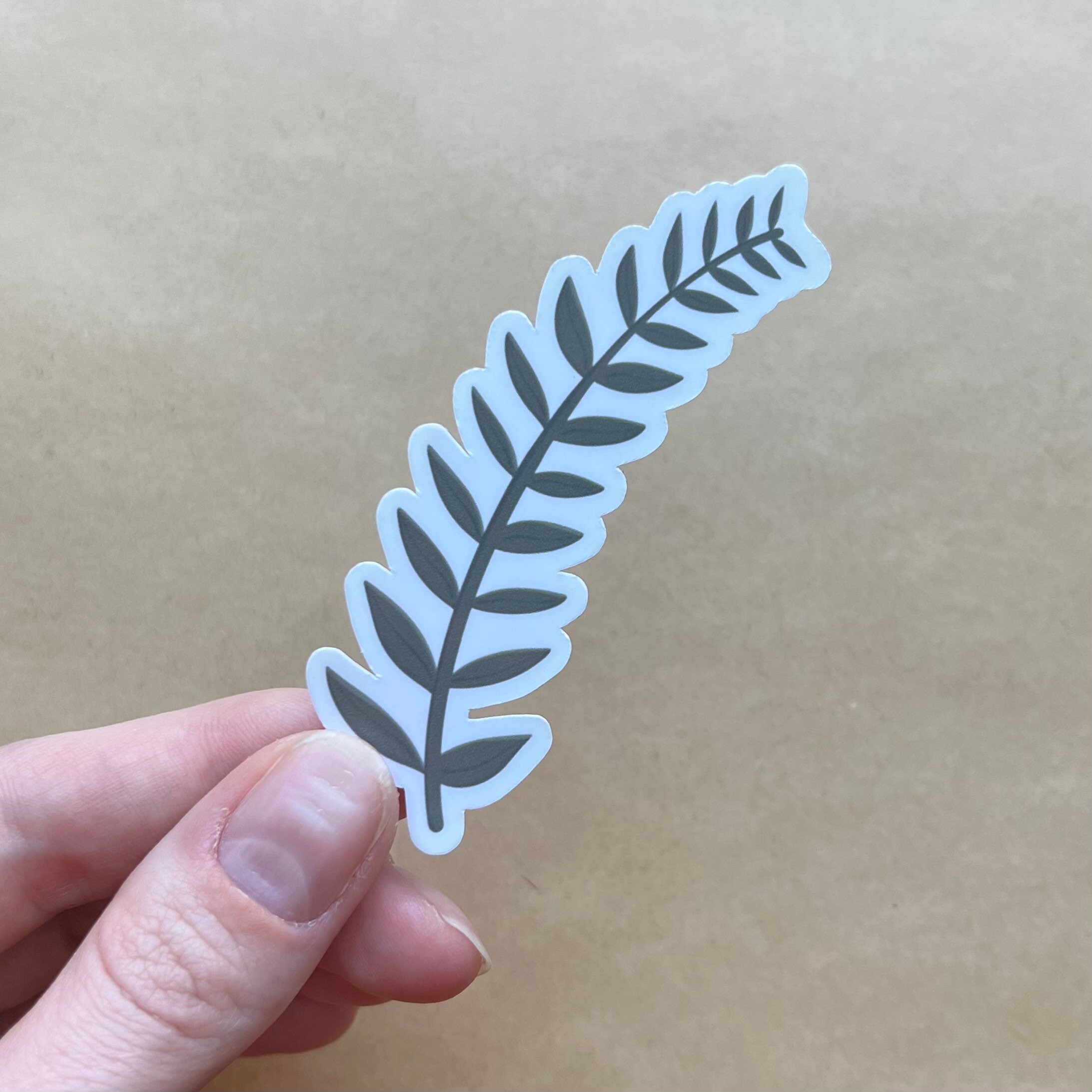 Green Leaf Die Cut Sticker, Weatherproof Sticker, Water Bottle Sticker ...