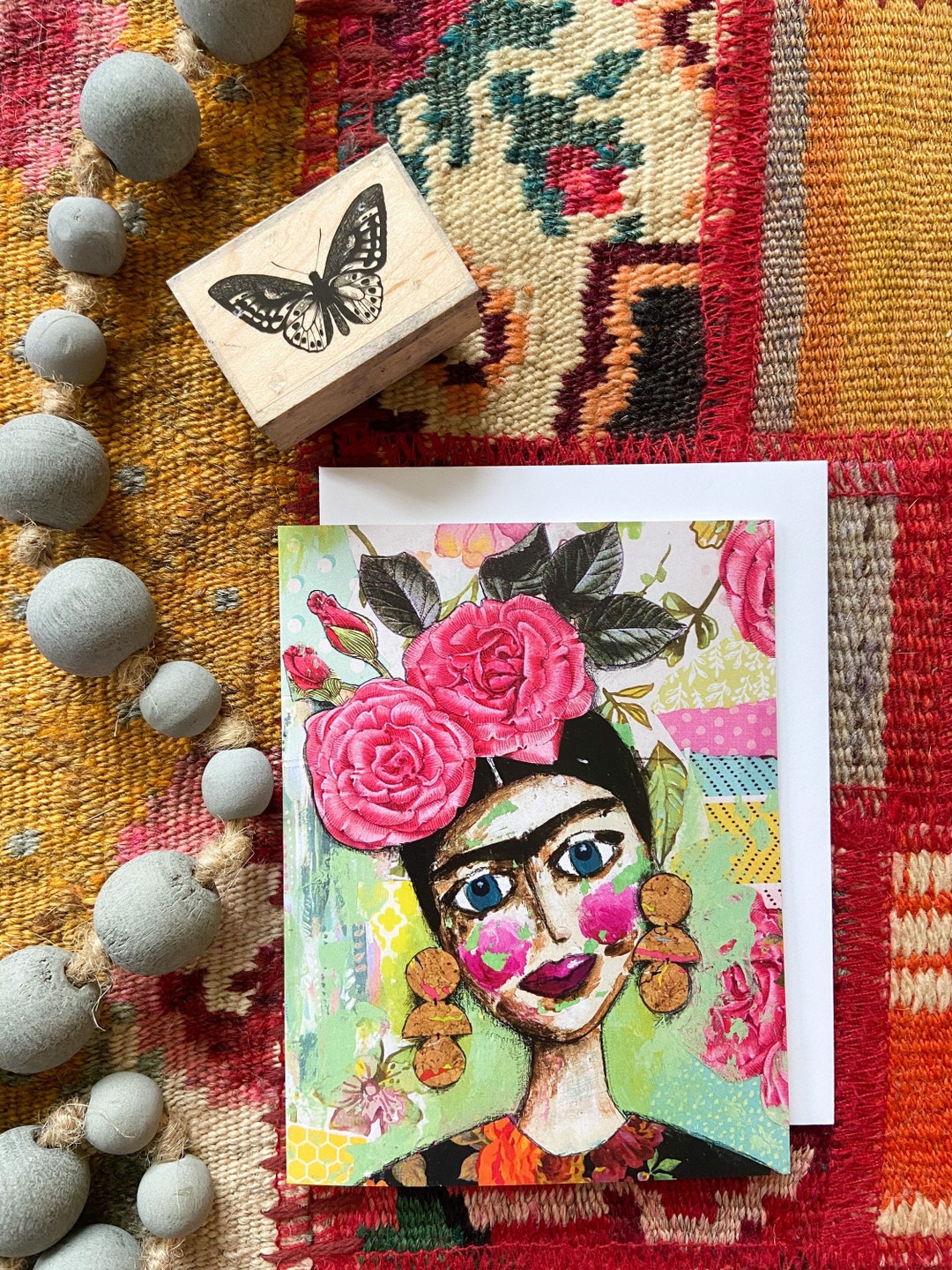Frida Kahlo Greeting Card Mixed Media Art Collage Art Frida Kahlo Art ...