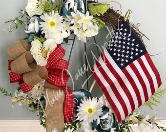 Memorial day wreath | Etsy