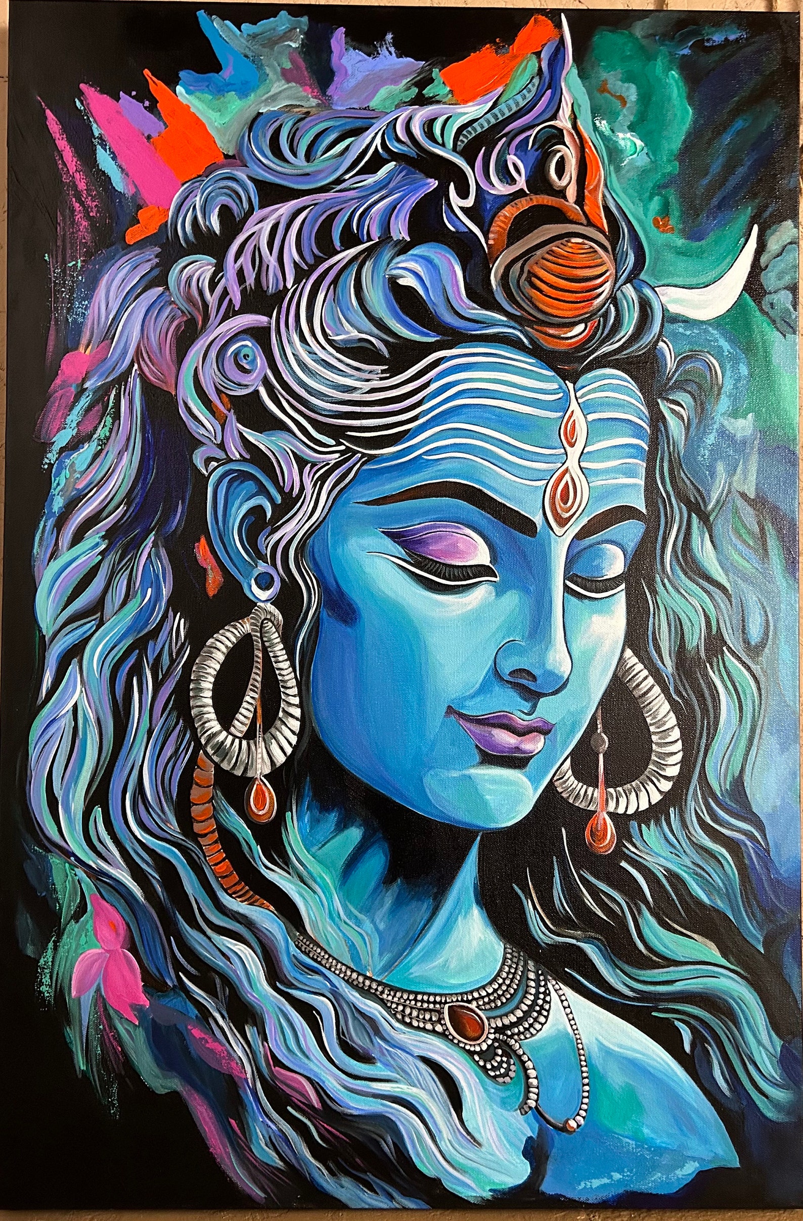 Shiva Acrylic Painting Lord Shiva Art Original Shiva Painting - Etsy Canada