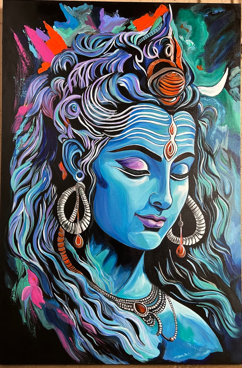 Shiva Acrylic Painting, Lord Shiva Art Original Shiva Painting ,diwali ... Shiva Acrylic Painting, Lord Shiva Art Original Shiva Painting ,diwali ...