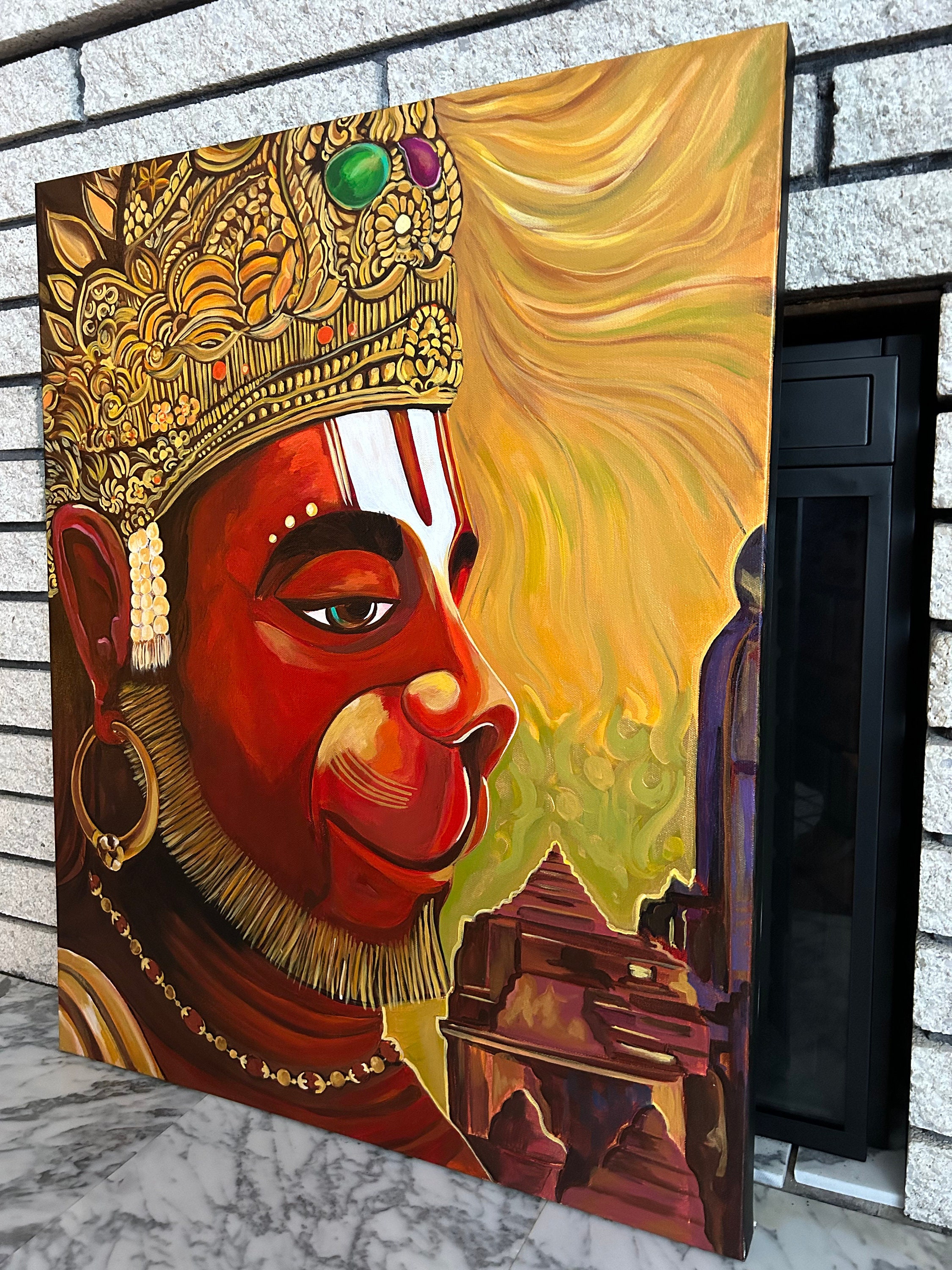 Acrylic Hanuman Ji Painting ,abstract Canvas Painting, Canvas Wall Art ...