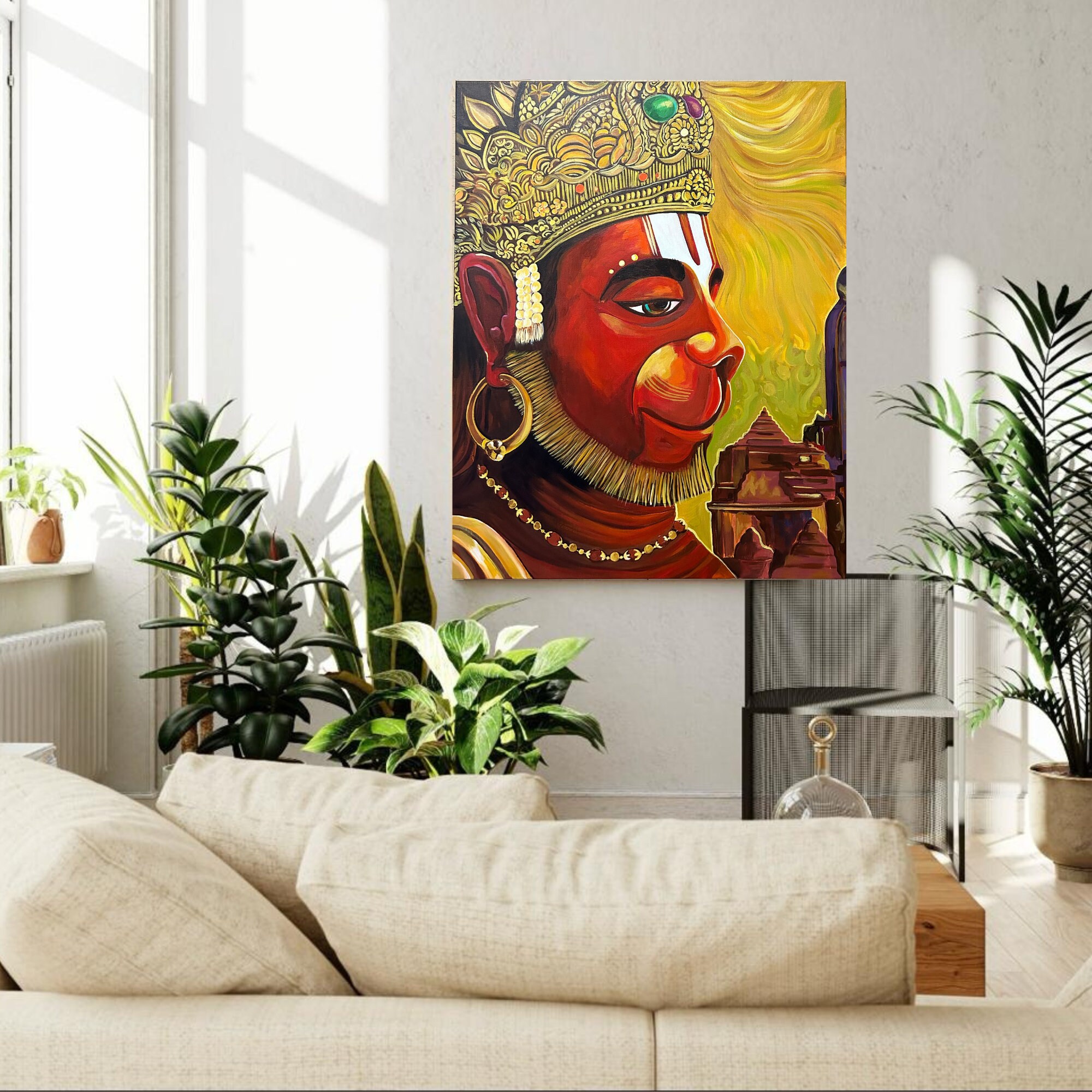Acrylic Hanuman Ji Painting ,abstract Canvas Painting, Canvas Wall Art ...