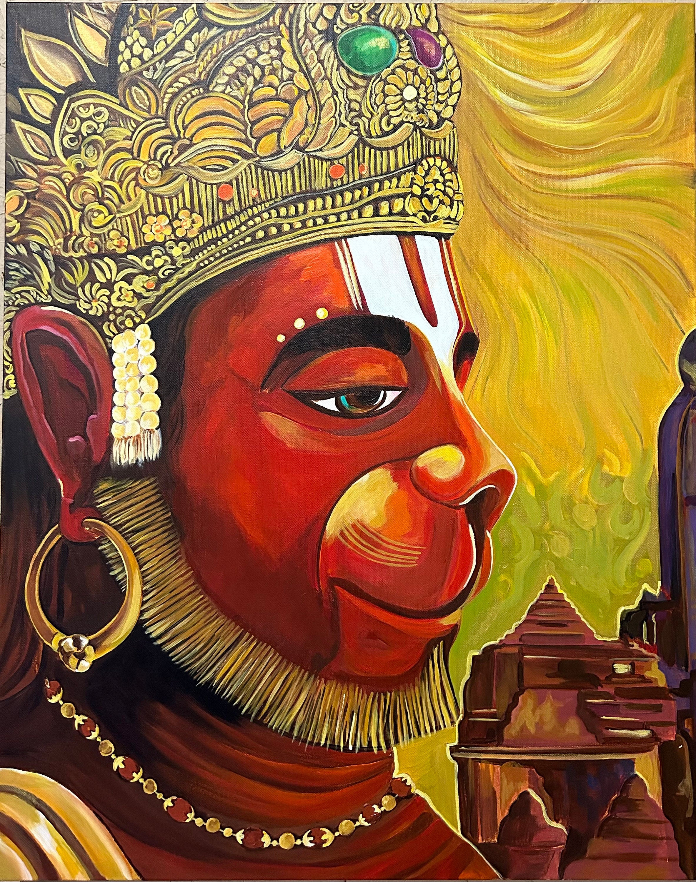 Acrylic Hanuman Ji Painting ,abstract Canvas Painting, Canvas Wall Art ...