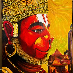 Acrylic Hanuman Ji Painting ,abstract Canvas Painting, Canvas Wall Art ...