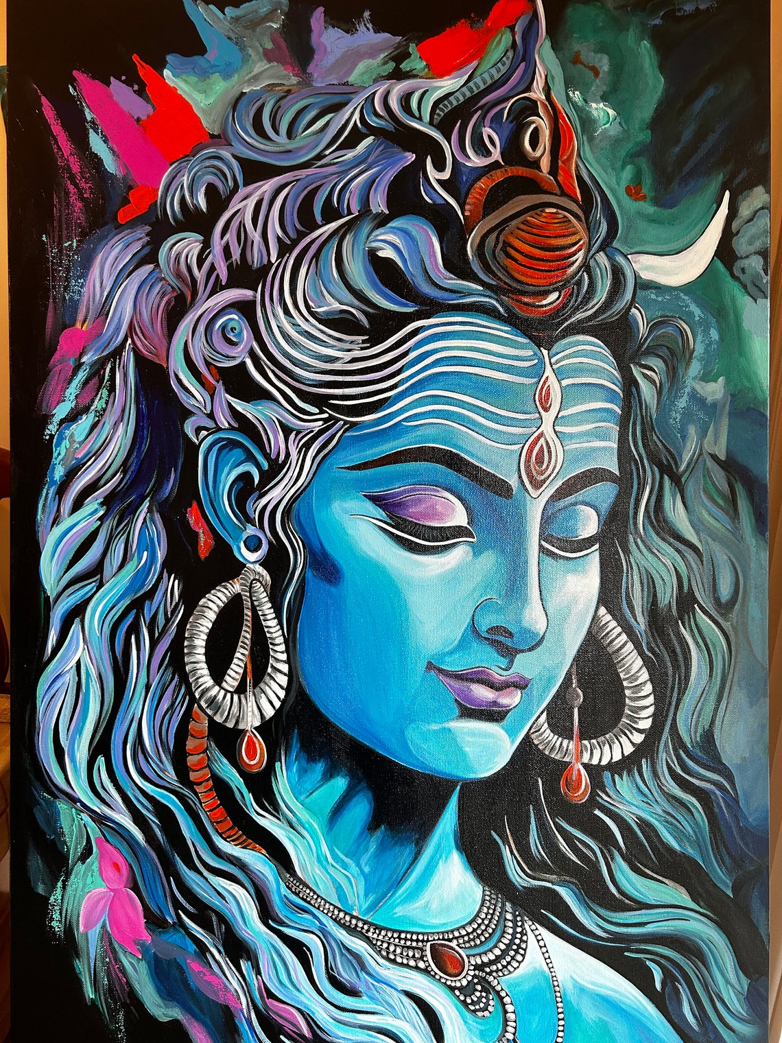 Shiva Acrylic Painting Lord Shiva Art Original Shiva Painting - Etsy Canada