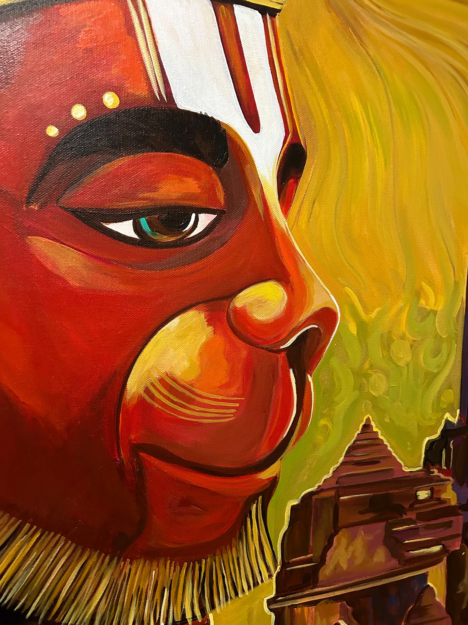 Acrylic Hanuman Ji Painting ,abstract Canvas Painting, Canvas Wall Art ...