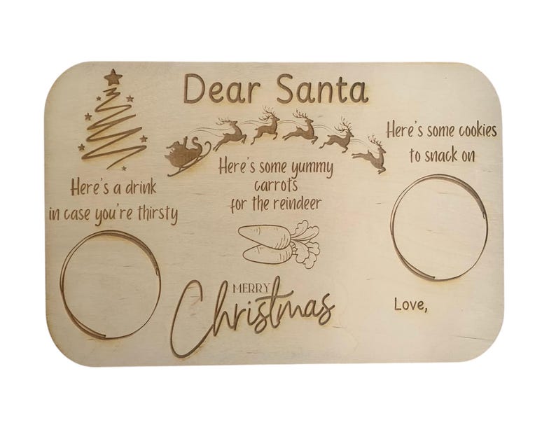 Personalized Dear Santa Tray, Santa Cookie Tray, Christmas Eve Santa ...