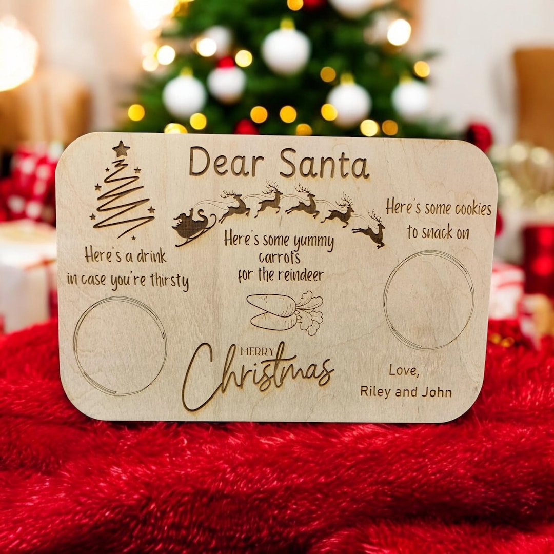 Personalized Dear Santa Tray, Santa Cookie Tray, Christmas Eve Santa ...