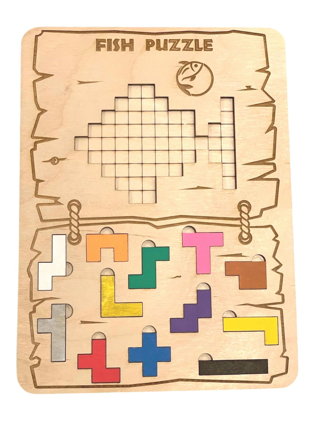 Fish Puzzle, Baltic Birch Wooden Toy, Montessori Brain Teaser - Etsy