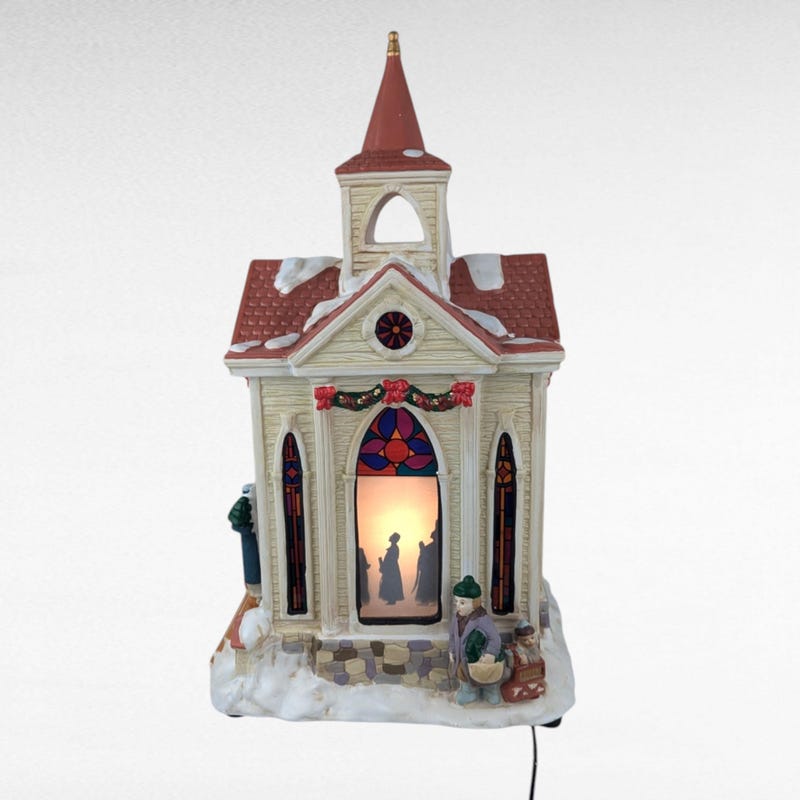 Lighted Ceramic Church - Etsy