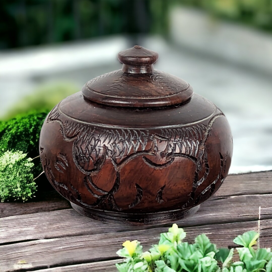 Vintage Small Carved Wooden Lidded Jar: Exquisite Woodwork - Etsy
