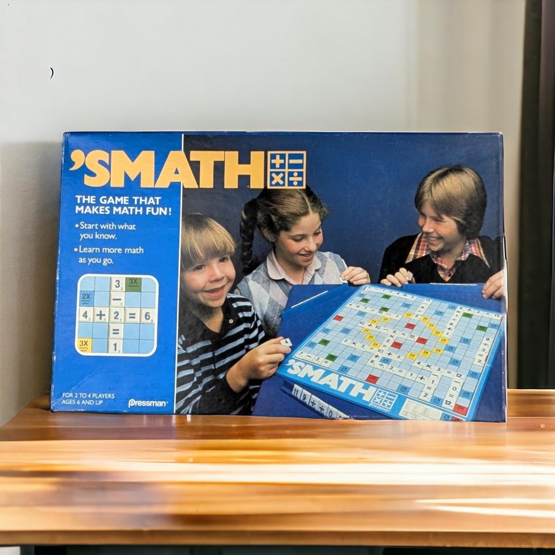 Vintage 1986 Pressman Smath Game Complete Educational Math Board Game ...