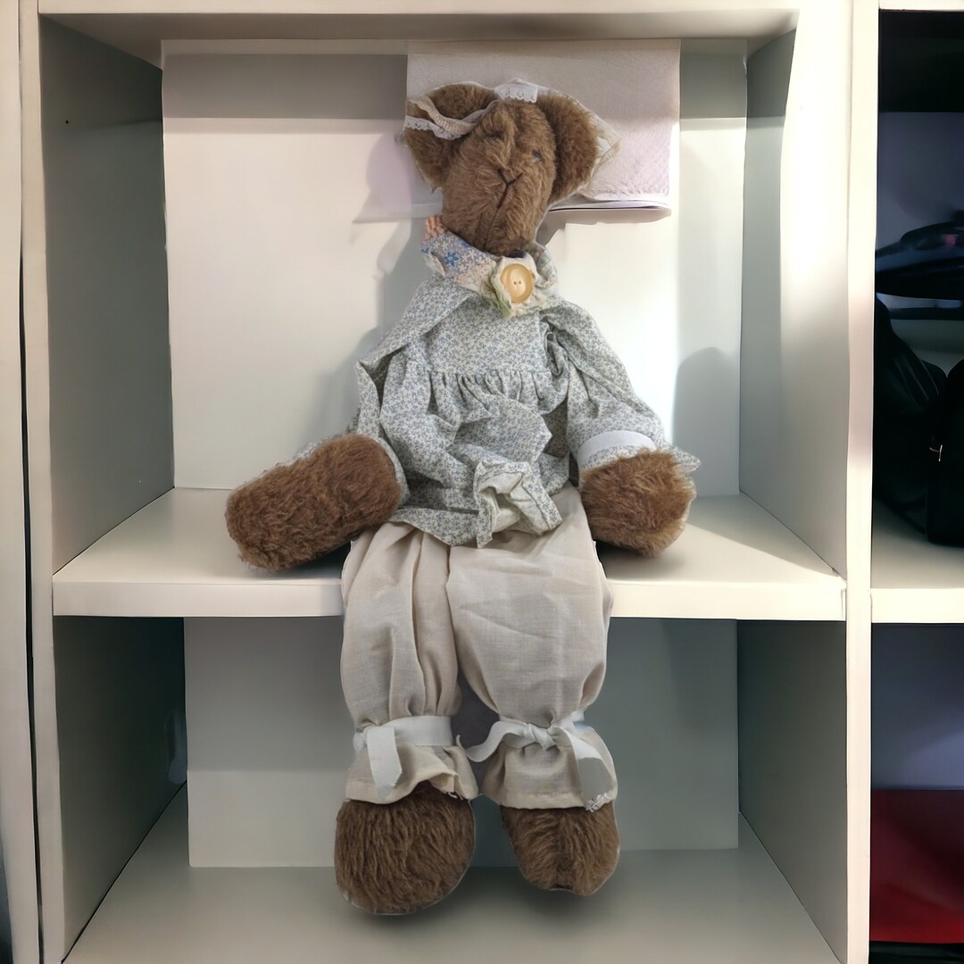 Vintage Handmade Raggedy Teddy Bear Plush, 24 Tall, Floppy Arms and ...