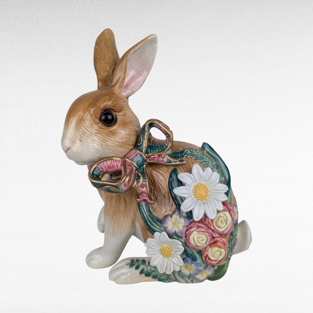 Vintage Fitz and Floyd Bunny, Woodland Spring Rabbit, Porcelain ...