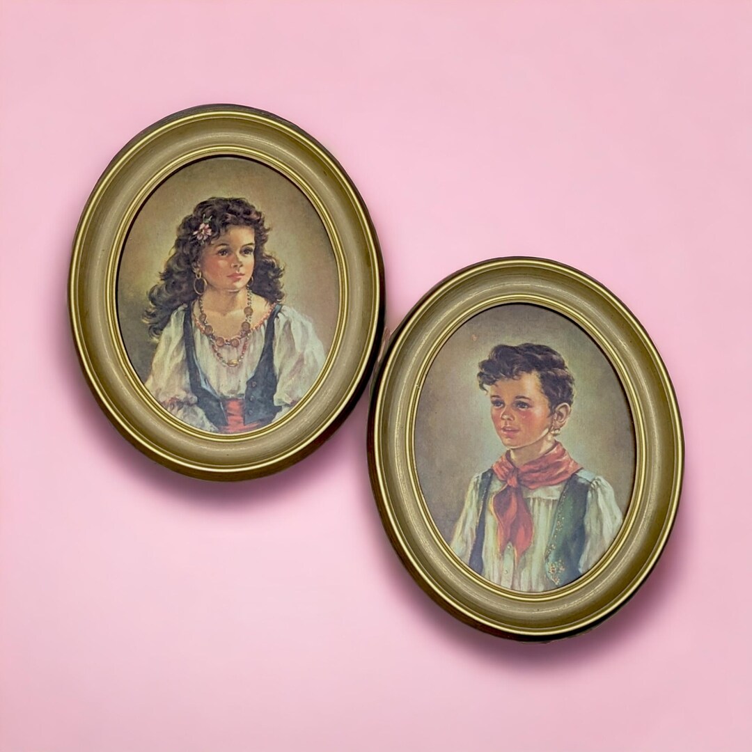 Vintage Ann Allaben Chico and Elena Framed Prints, Children's Wall Art ...