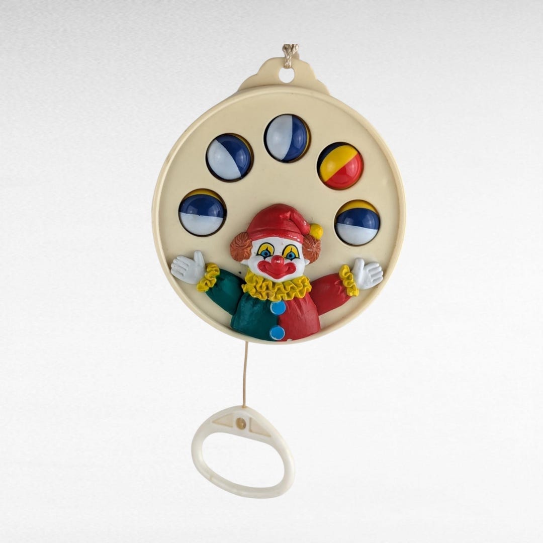 Vintage Clown Musical Pull Toy, Baby Toy, Toddler Toy, Clown Toy ...