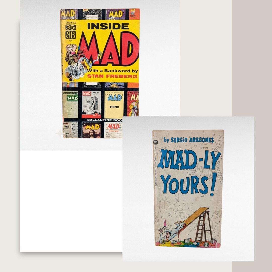 Vintage Mad Magazine Lot, Mad-ly Yours Sergio Aragones, Inside Mad ...