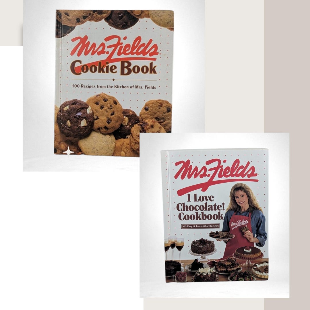 Vintage Mrs. Fields Cookbook Pair: "cookie Book" & "i Love Chocolate ...