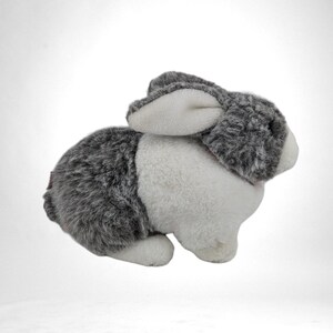 1993 Gund Gray and White Plush Bunny - Etsy