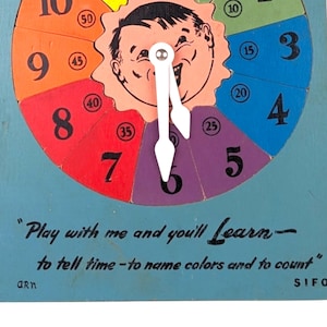Vintage Sifo Timmy Time Color Wheel Clock Puzzle | Wooden Educational ...