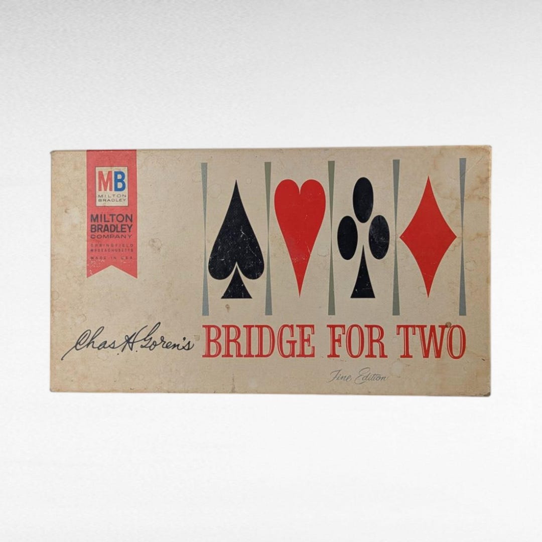 Vintage 1960s MB Chas Goren's Bridge for Two Game, Complete Card Game ...