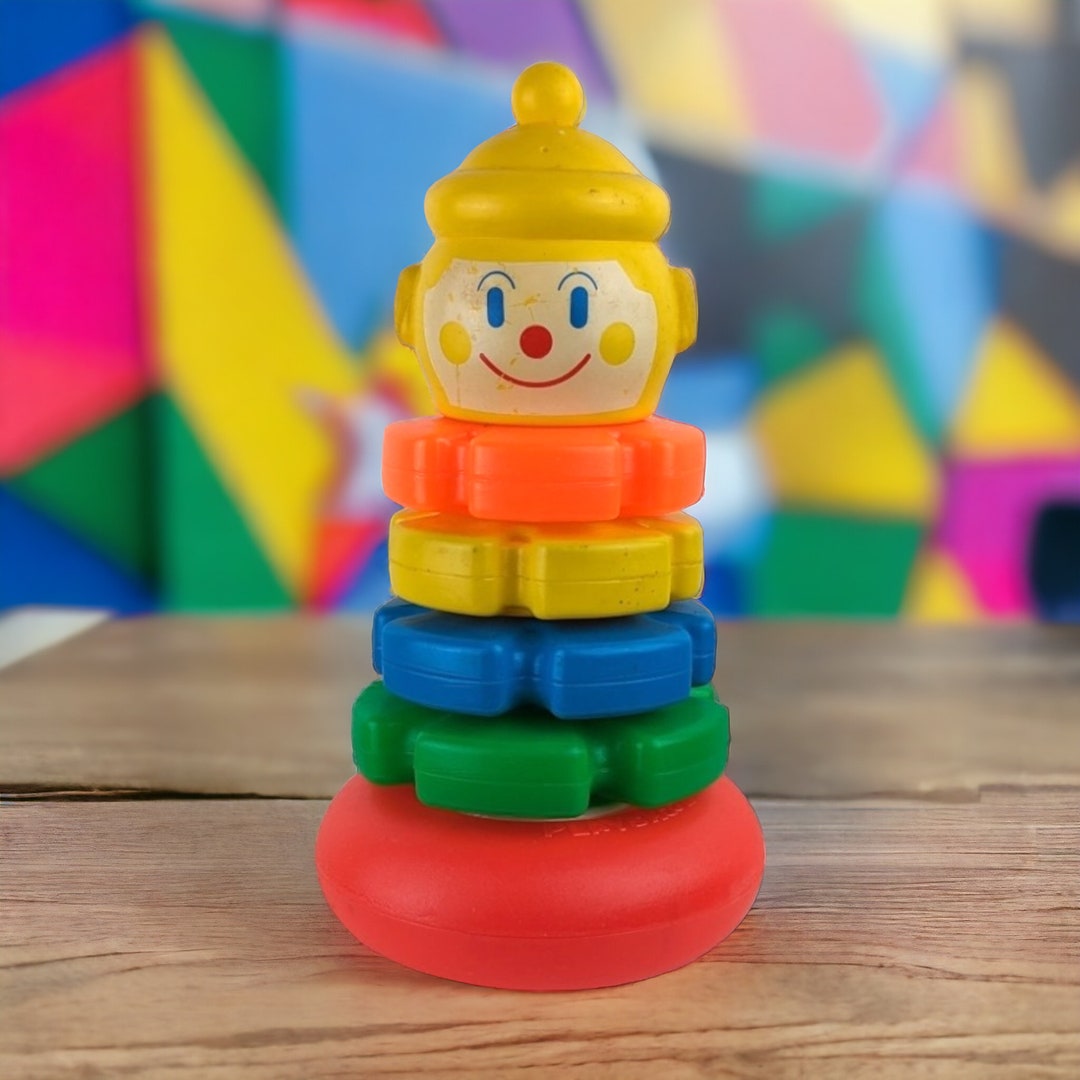 Vintage Playskool Stacking Clown Colorful Plastic 10 Tall Classic Baby ...