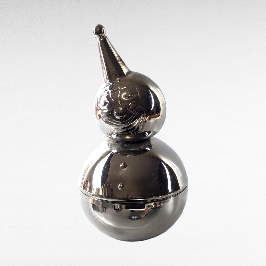 Vintage Raimond Roly Poly Clown Bank, Silver Metal Figural Coin Bank ...