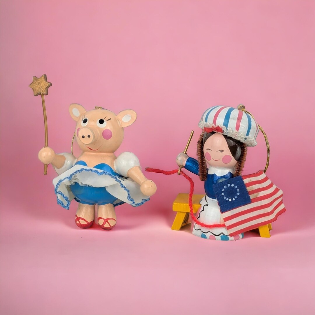 Vintage Betsy Ross kurt Adler and Pig Ornaments, 2 3/4 Tall ...
