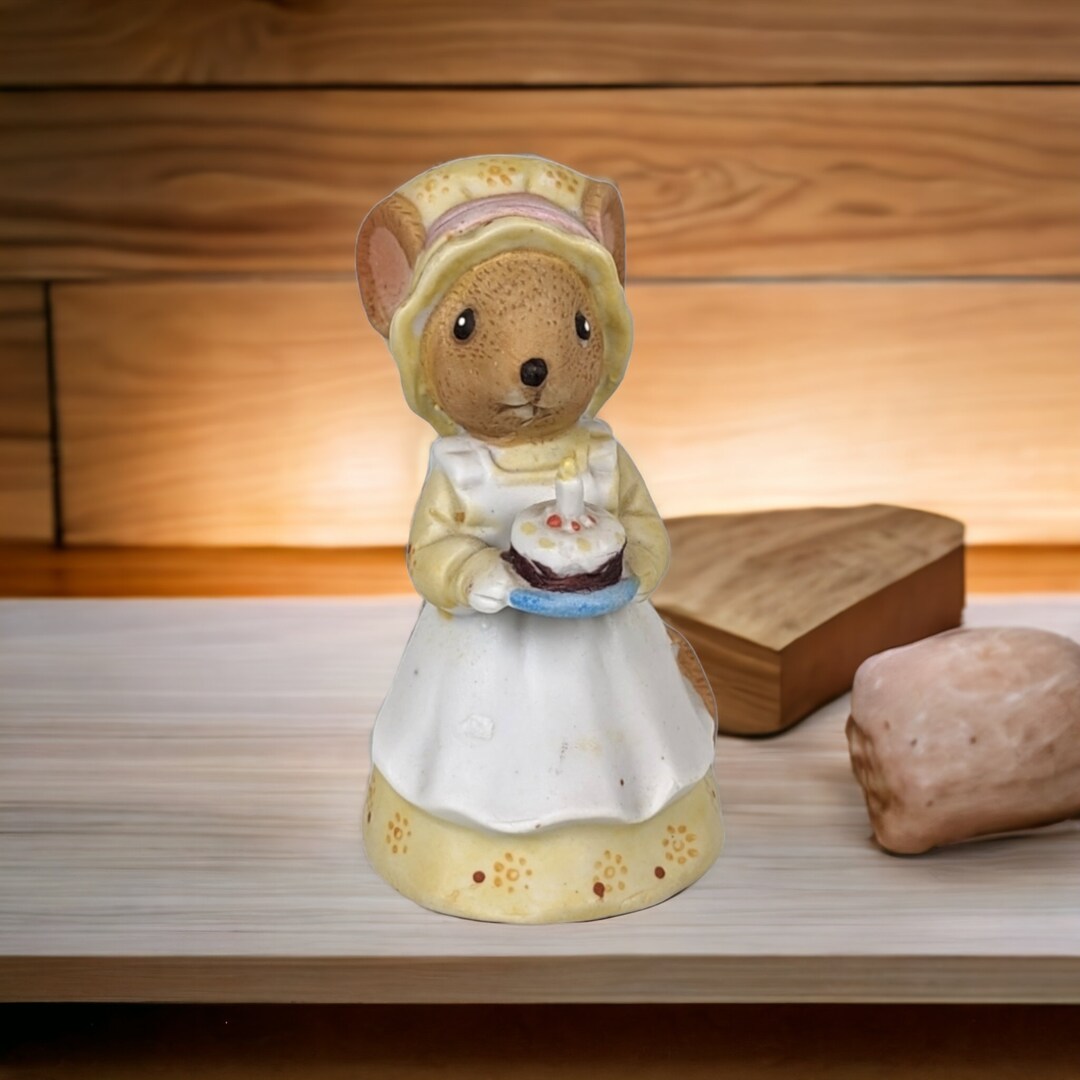 Enesco Ceramic Mouse Bell With Cake Adorable Collectible - Etsy