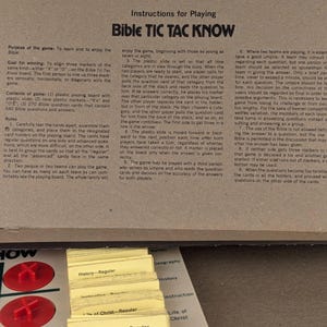 Vintage 1978 Bible Tic Tac Know Game Complete Educational Family Fun ...