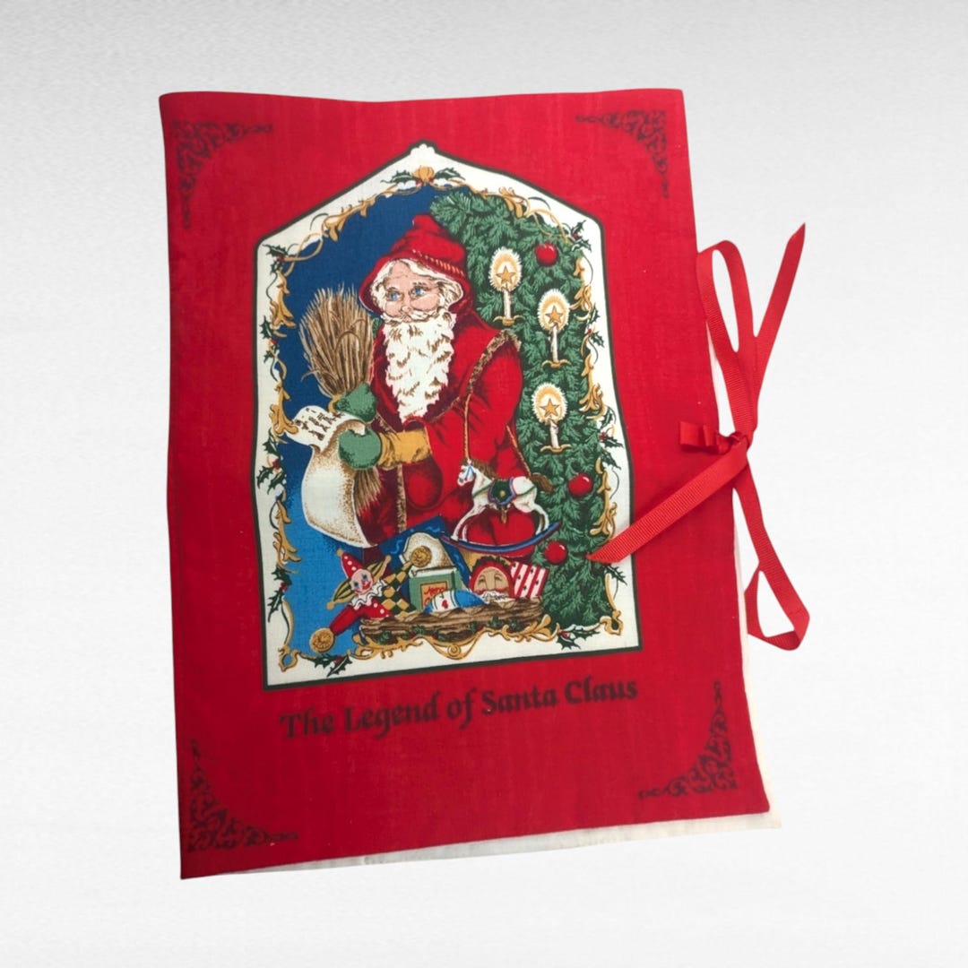 Vintage Father Christmas Legend of Santa Cloth Book, Handmade Holiday ...
