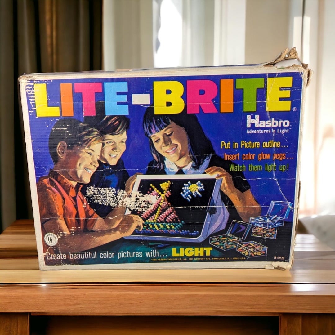 Vintage 1968 Hasbro Lite-brite - Magic Screen, Glowing Art! - Complete ...