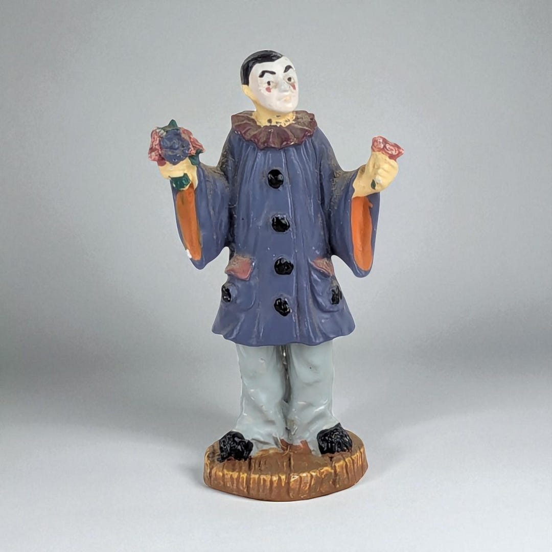 Vintage Metal Pierrot Clown Miniature Figurine - Etsy