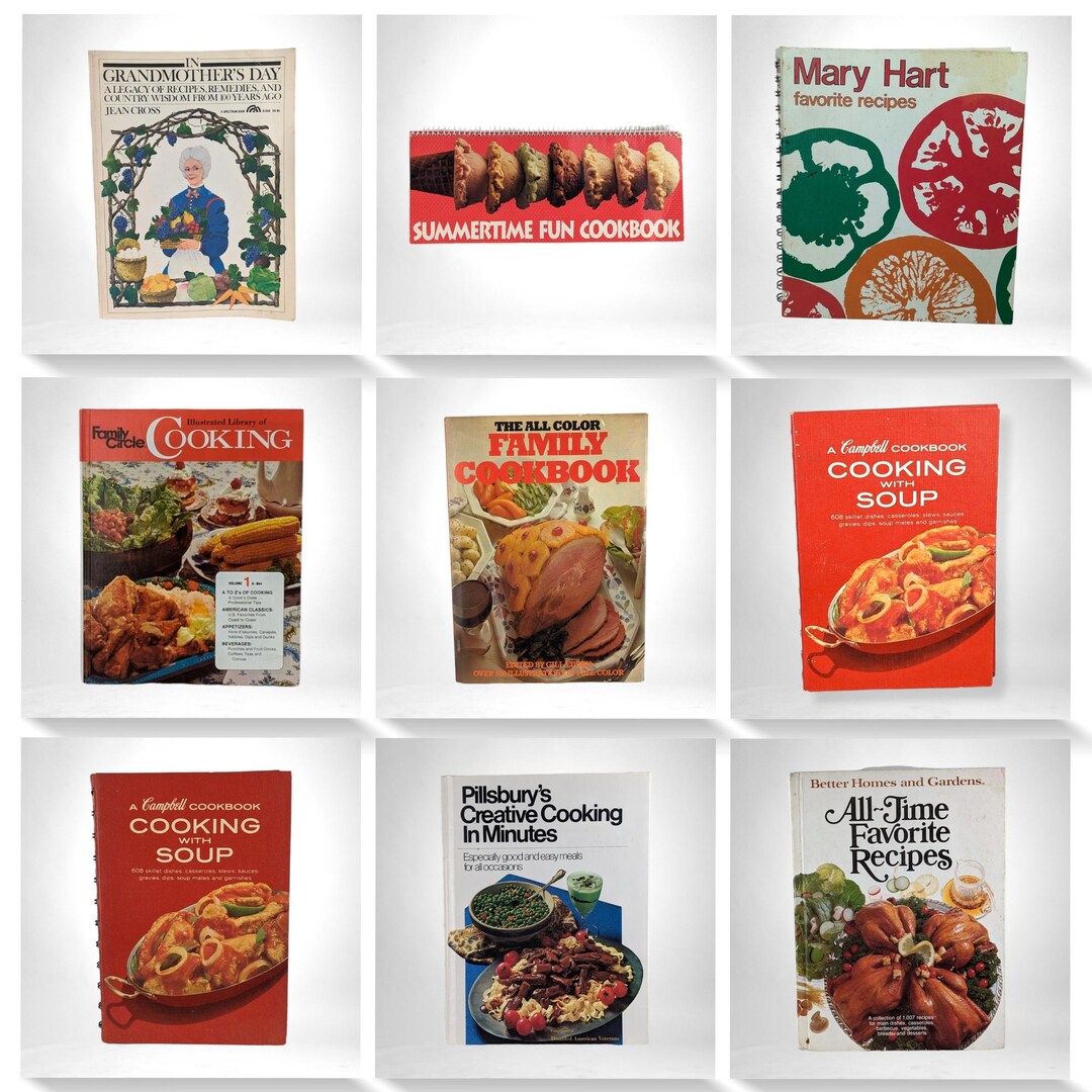 Groovy 1970s Vintage Cookbook Collection Retro Recipes Better Homes & Gardens, Pillsbury ...