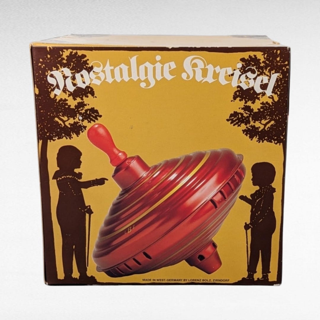 Vintage LBZ Nostalgic Spinning Top | German Tin Toy | Classic Toy With ...