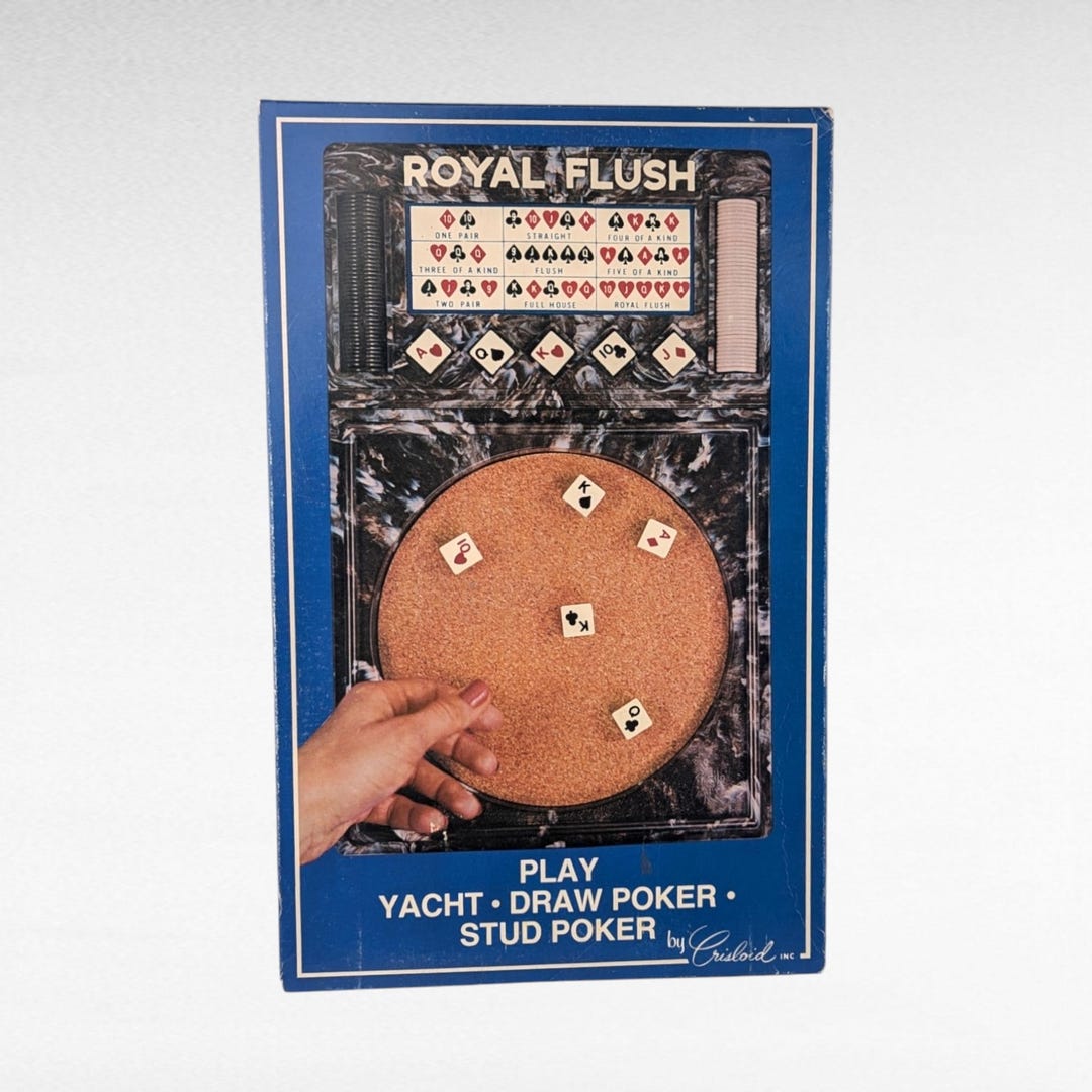 Vintage 1980 Royal Flush Game by Crisloid Complete Poker Game Yacht ...