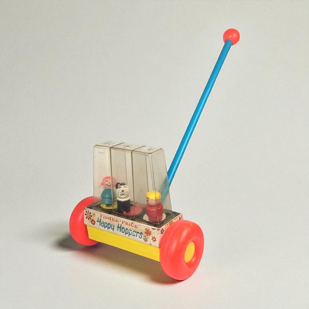 Vintage Fisher Price Happy Hoppers Push Toy: 1969 Classic Toddler Toy ...