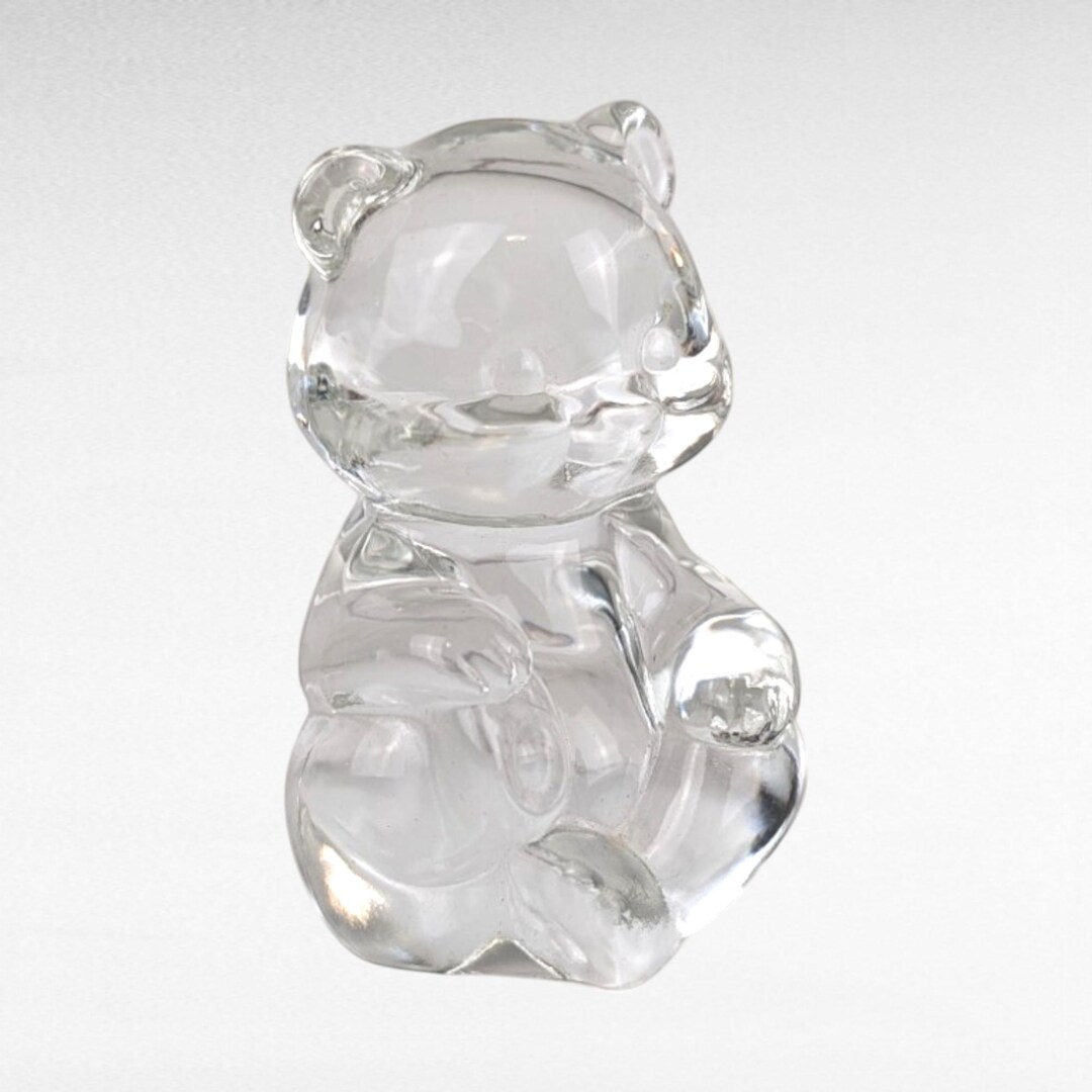 Vintage Fenton Clear Glass Bear Figurine, Crystal Bear, Collectible ...